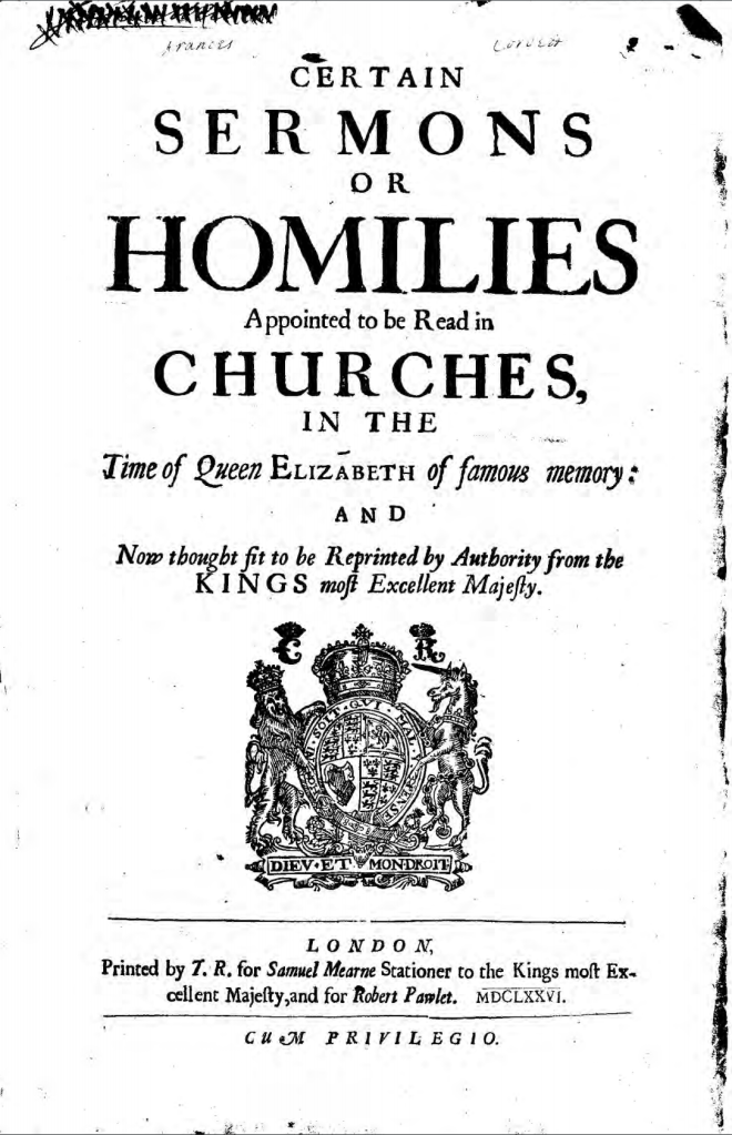 The Books of Homilies – THEOLOGY AND THE ARTS